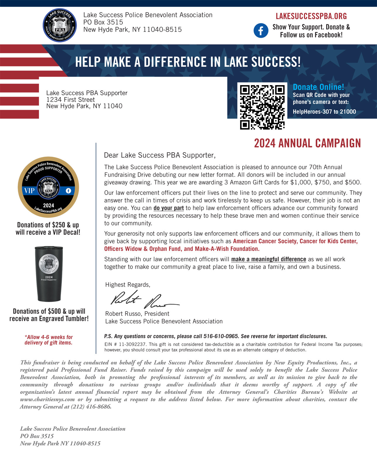 Lake Success Police Benevolent Association - Donate Now!